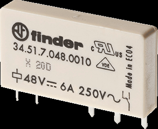 FINDER 345170240010-34 SERIE - SMALLE INSTEEK/PRINTRELAIS 6 A ...